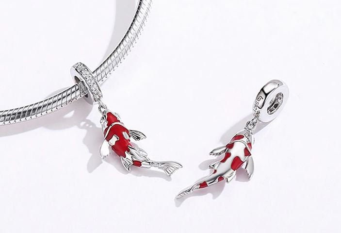 Charms for pandora bracelet Koi fish charm 925 sterling - Etsy Polska