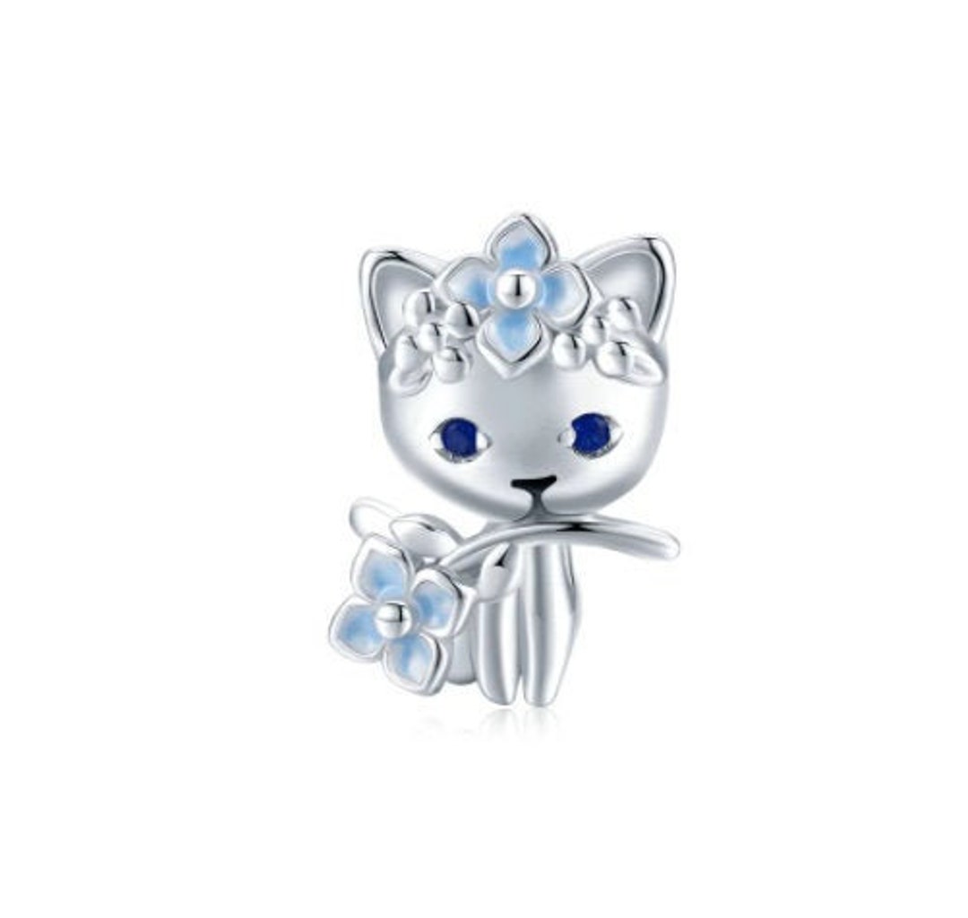 Charms for Pandora Bracelet Floral Elf Kitty Charm 925 - Etsy