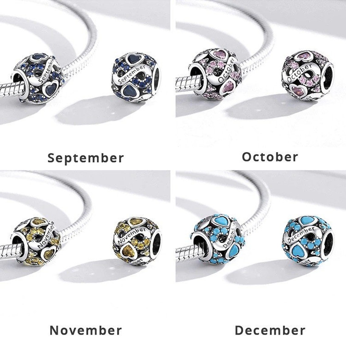Charms for Pandora Bracelet Birth Stone Charms 925 Sterling - Etsy