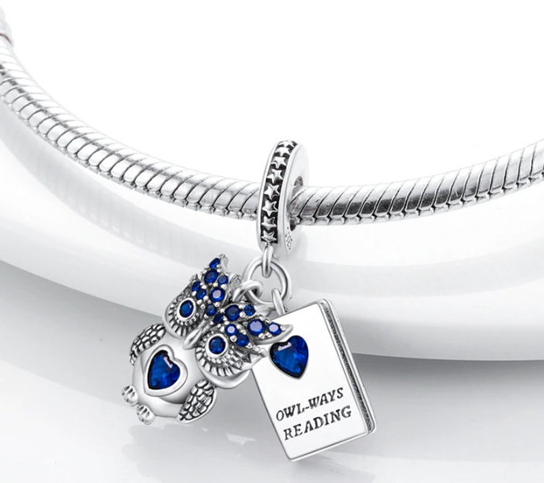 Charms for Pandora Bracelet Owl-ways Reading Charm Owl - Etsy