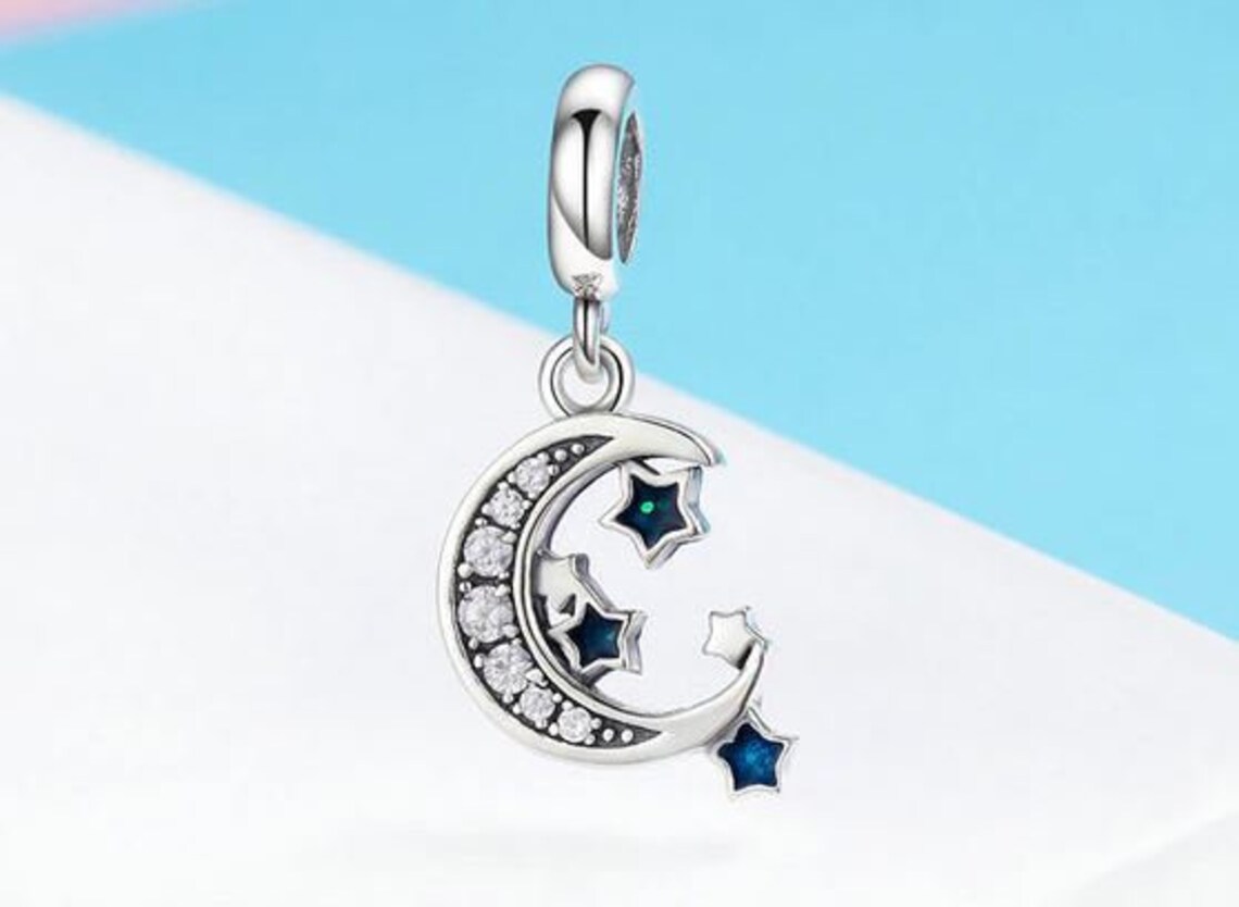 Charms for Pandora Bracelet Dangling Moon & Stars Charm 925 - Etsy