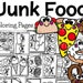 Junk Food Coloring Page Booklet: Pizza, Taco, Ice Cream, Donut, Cookie ...