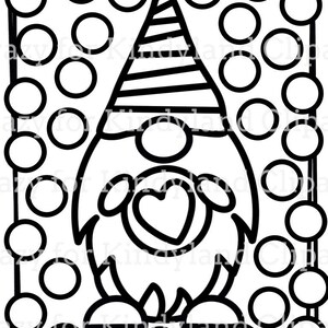 Valentine's Day Gnomes Coloring Pages, Kids Coloring Pages, Coloring ...