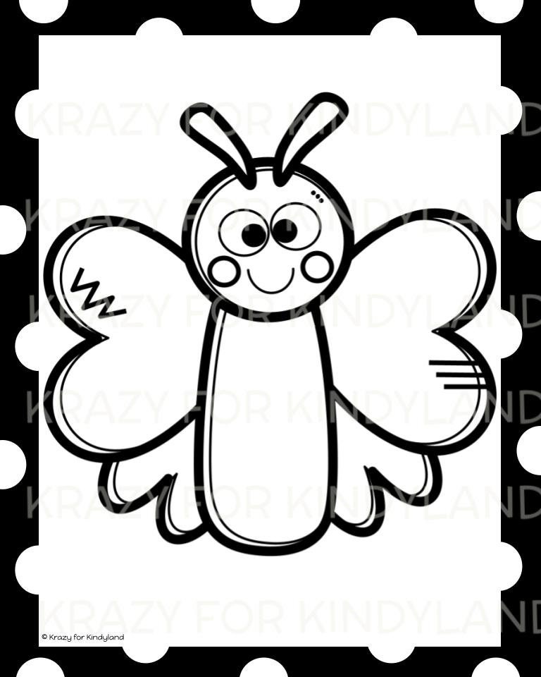 Spring Coloring Pages, Bugs, Plants, Ladybug, Butterfly, Bee, Bird ...