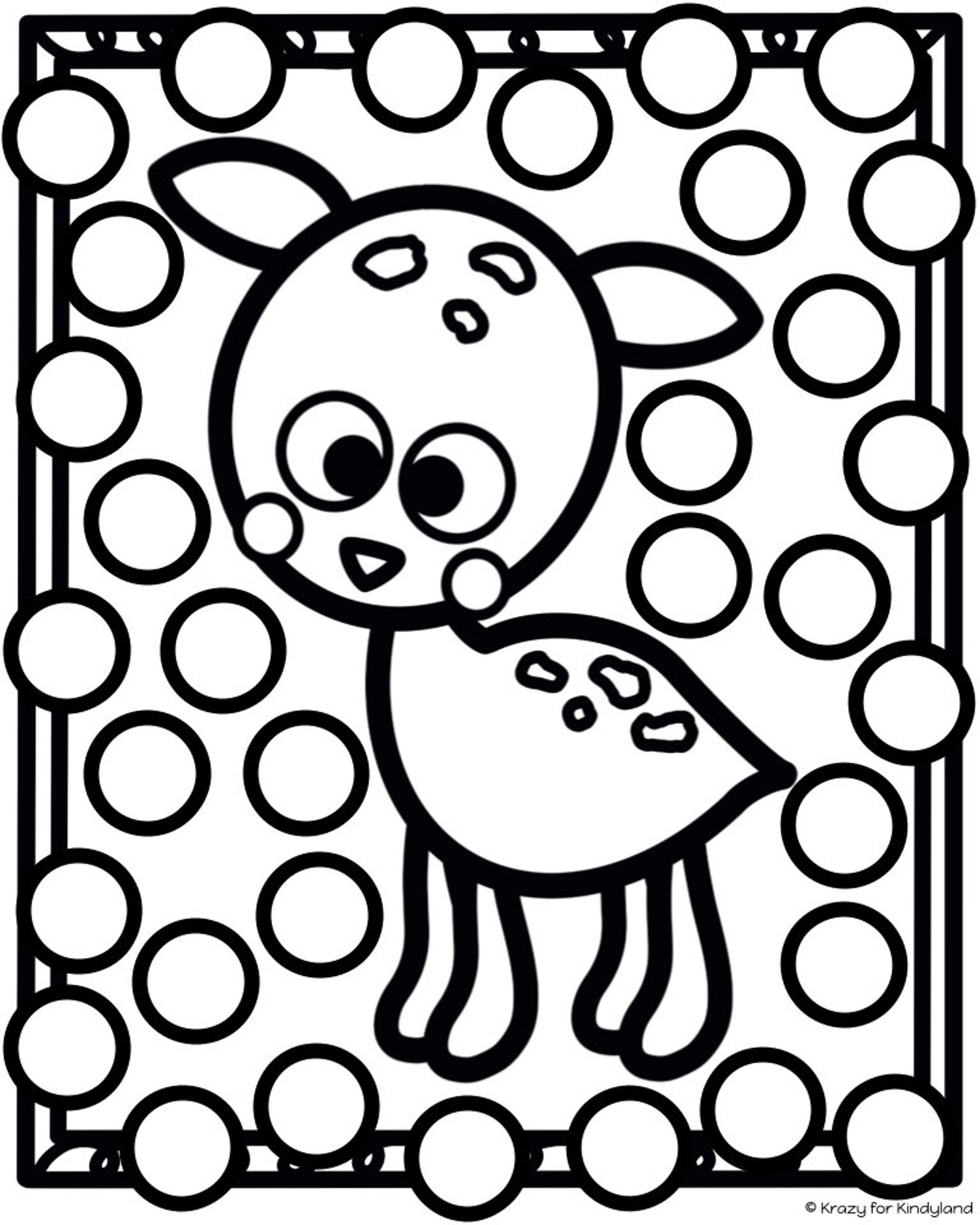 Spring Animal Coloring Dauber Pages: Rabbit, Duck, Frog, Bird, Dotter ...