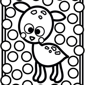 Spring Animal Coloring Dauber Pages: Rabbit, Duck, Frog, Bird, Dotter ...
