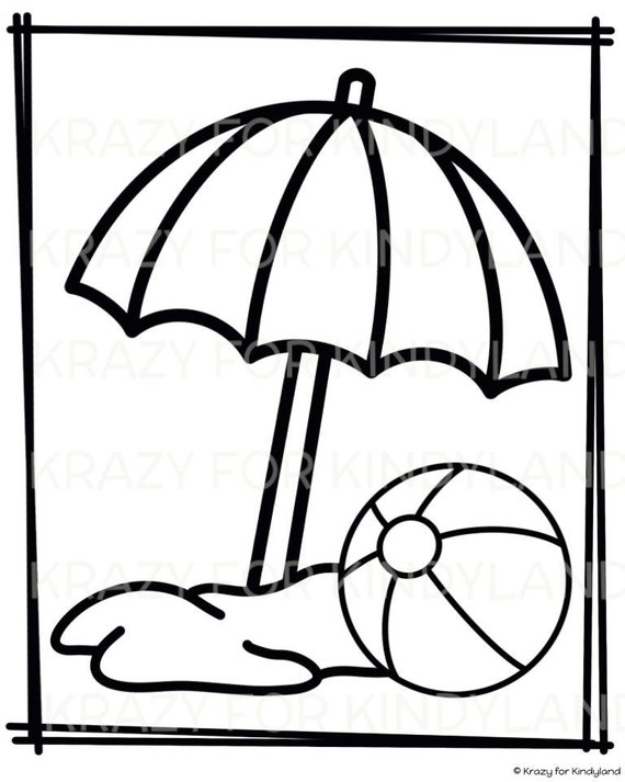 Beach Umbrella Coloring Page