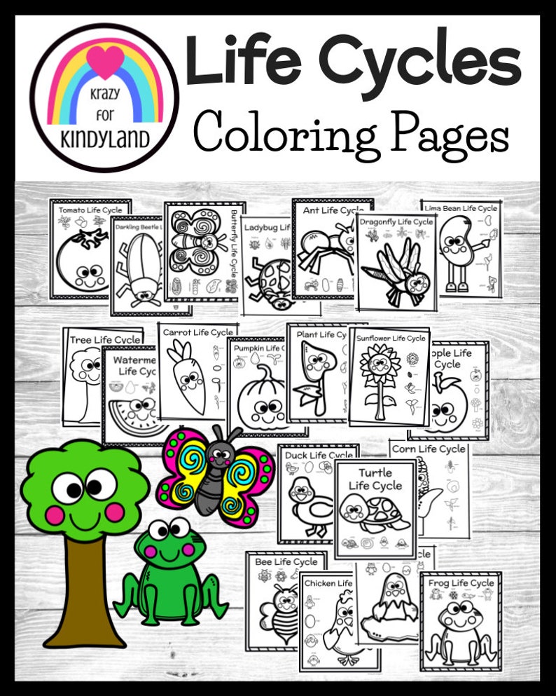 April Printable Coloring Pages: Easter, Earth Day, Life Cycles, Plants ...