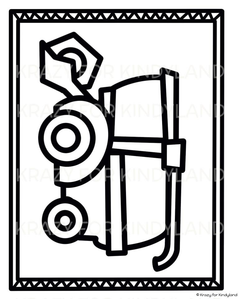Farm Coloring Pages Booklet: Barn, Tractor, Combine, Hay, Wagon, Lawn ...