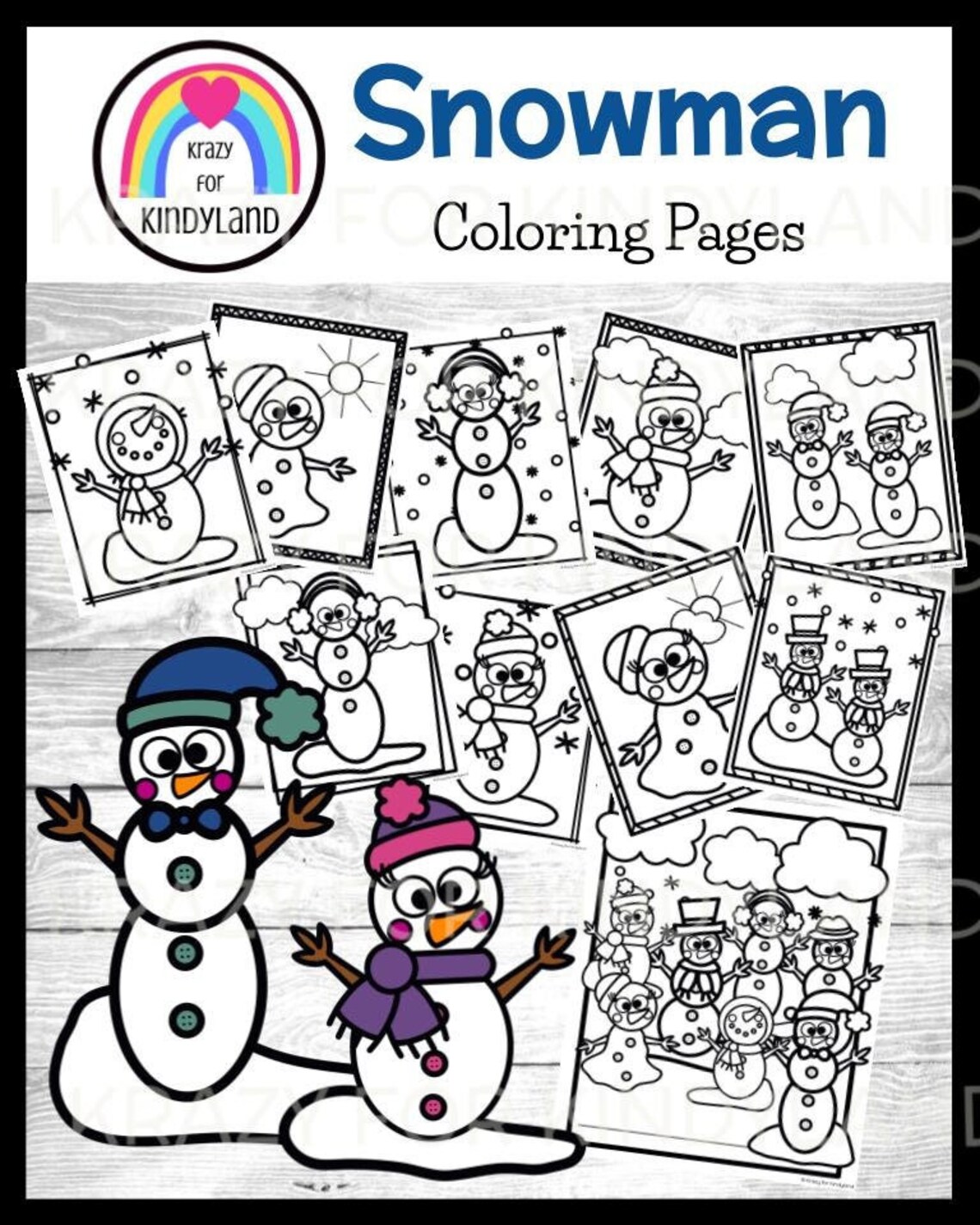 Snowman Coloring Pages Booklet: Winter Activity for Cold Weather ...