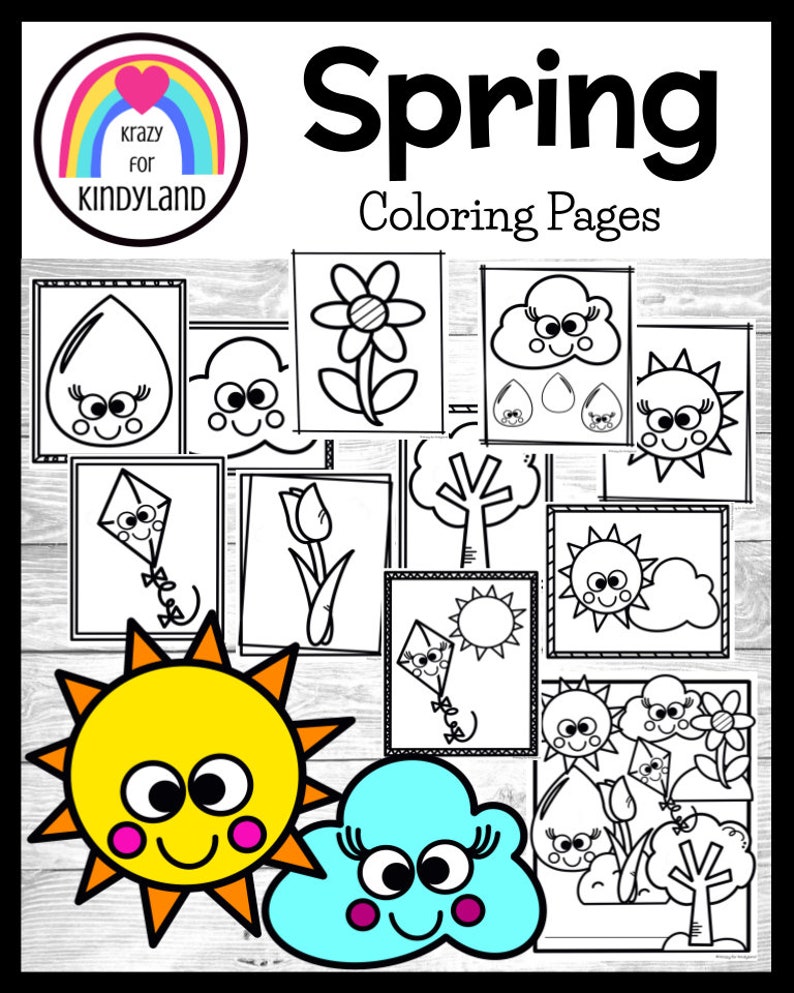 March Printable Coloring Pages Bundle: Saint Patrick's, Spring Weather ...