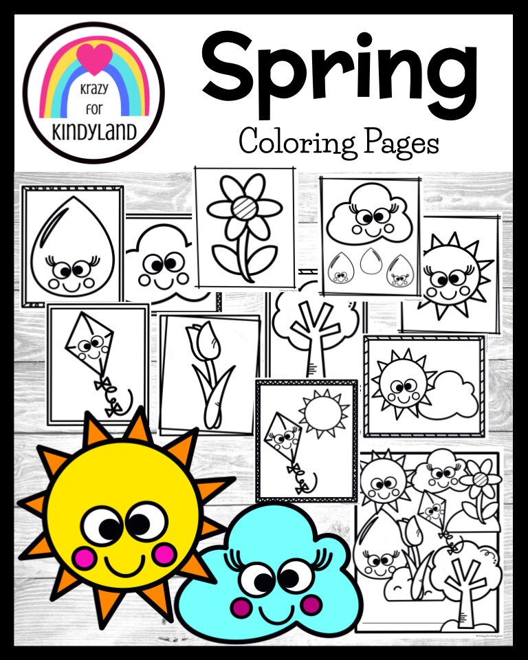 March Printable Coloring Pages Bundle: Saint Patrick's, Spring Weather ...