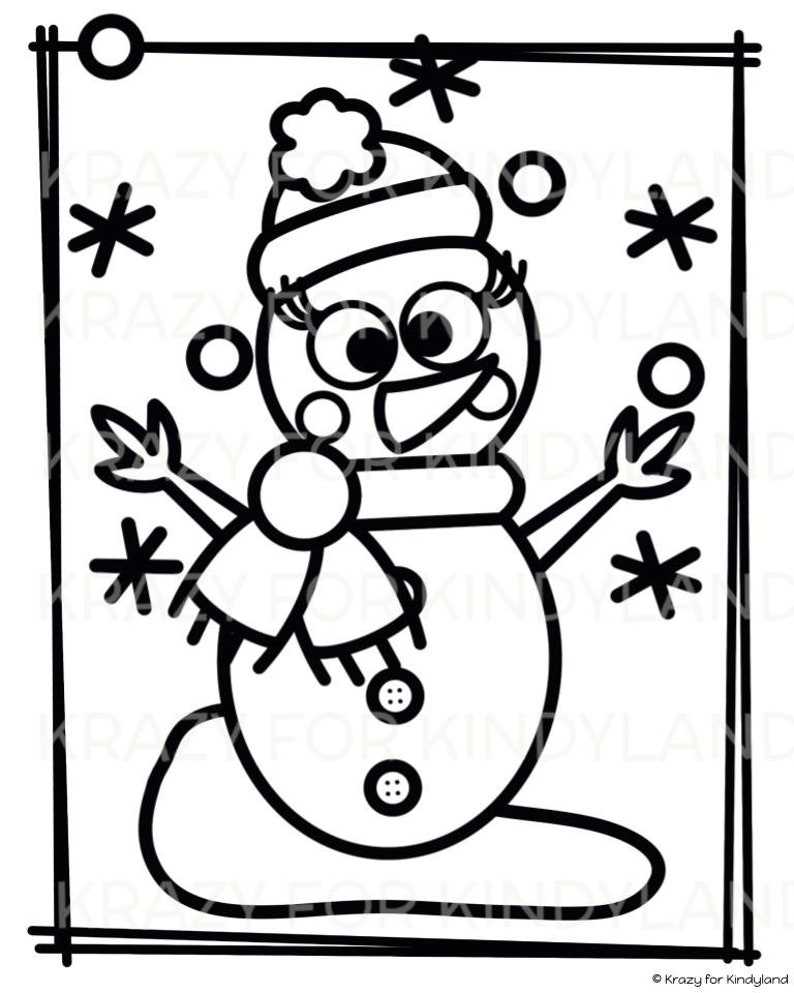 Snowman Coloring Pages Booklet: Winter Activity for Cold Weather ...