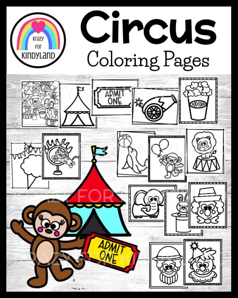 Circus Coloring Pages Kids Coloring Pages Coloring Book - Etsy