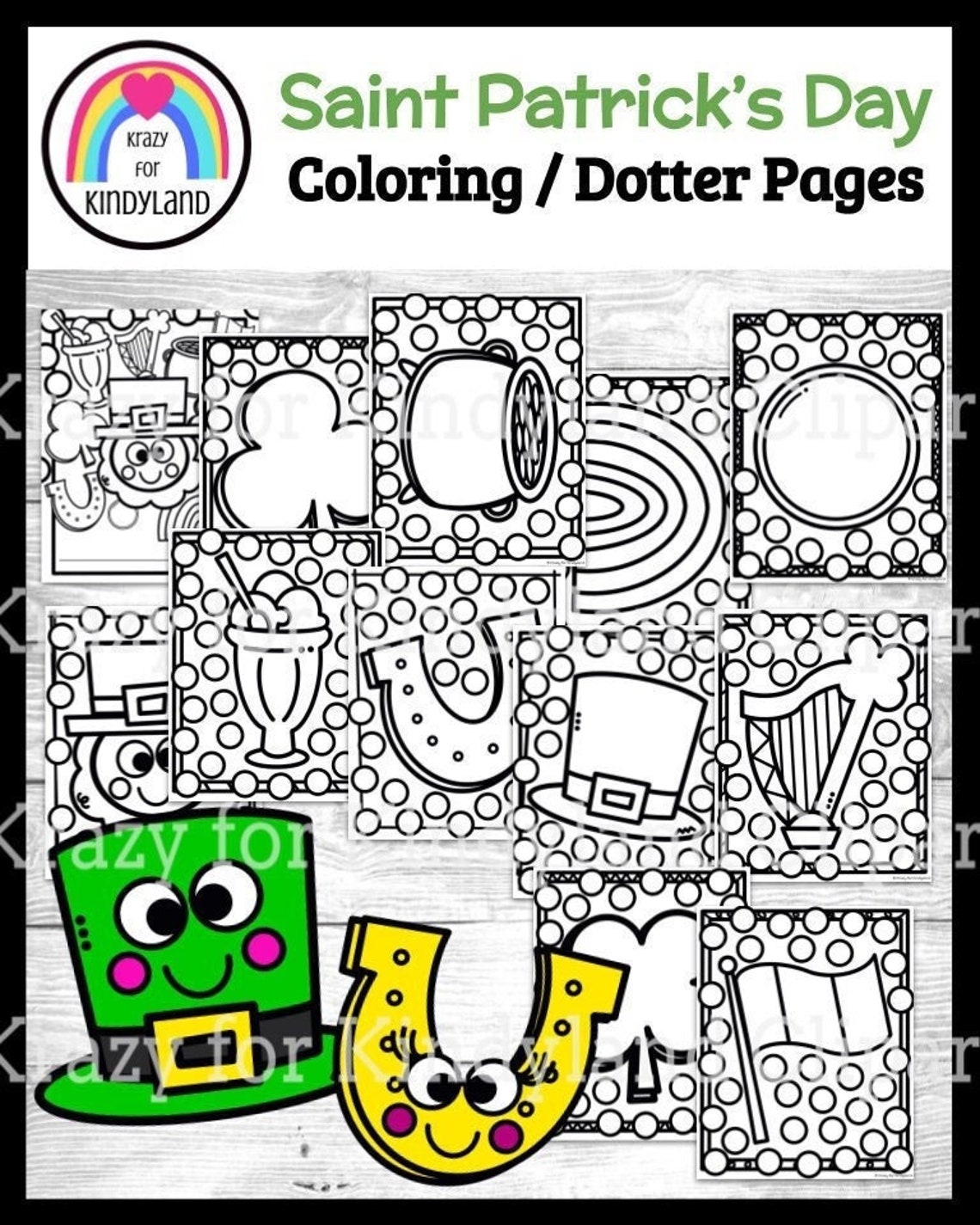 Saint Patrick's Day Coloring / Dauber Pages Booklet, Kids Coloring ...