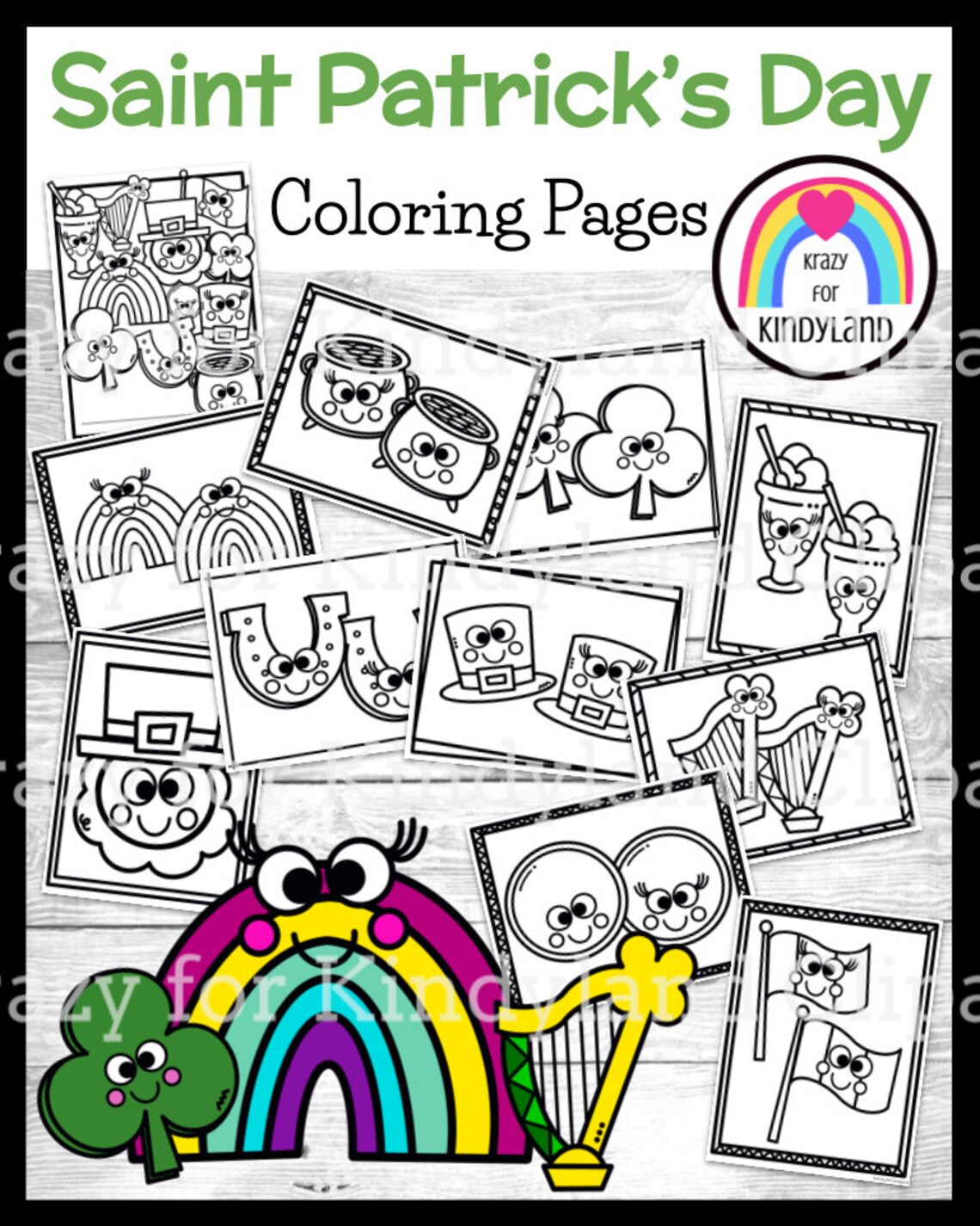 March Printable Coloring Pages Bundle: Saint Patrick's, Spring Weather ...