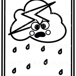 Weather Coloring Pages Booklet: Sun, Storm, Rain, Wind, Partly Cloudy ...