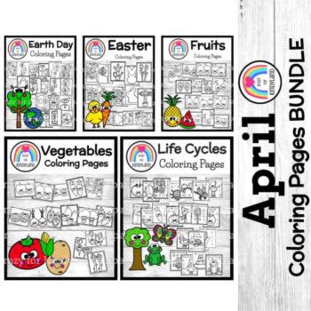 April Printable Coloring Pages: Easter, Earth Day, Life Cycles, Plants ...