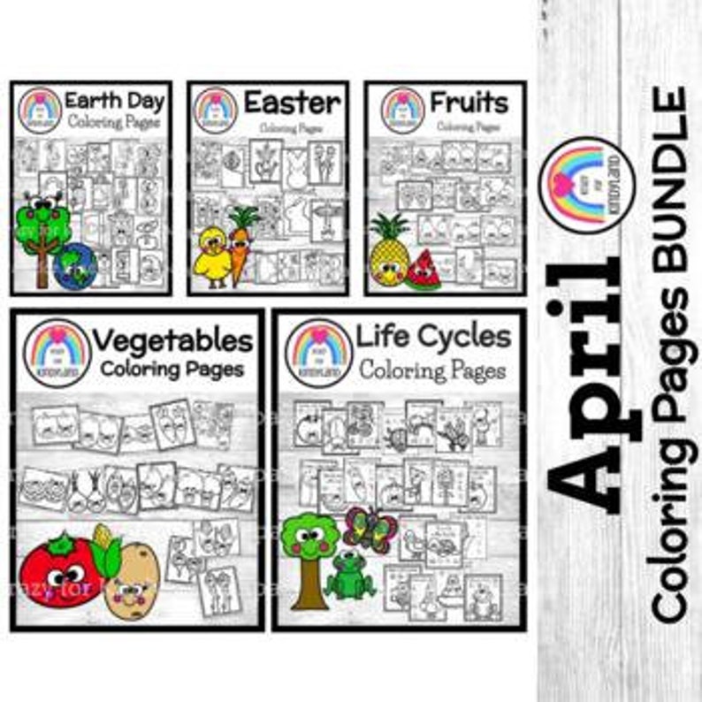 April Printable Coloring Pages: Easter, Earth Day, Life Cycles, Plants ...