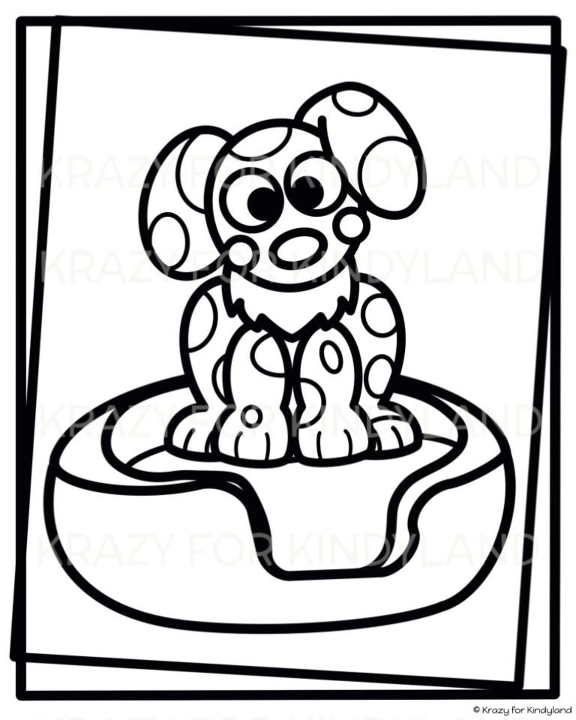 Puppy Dog Coloring Pages Booklet: Pets, Collar, Doghouse, Treats, Paw ...