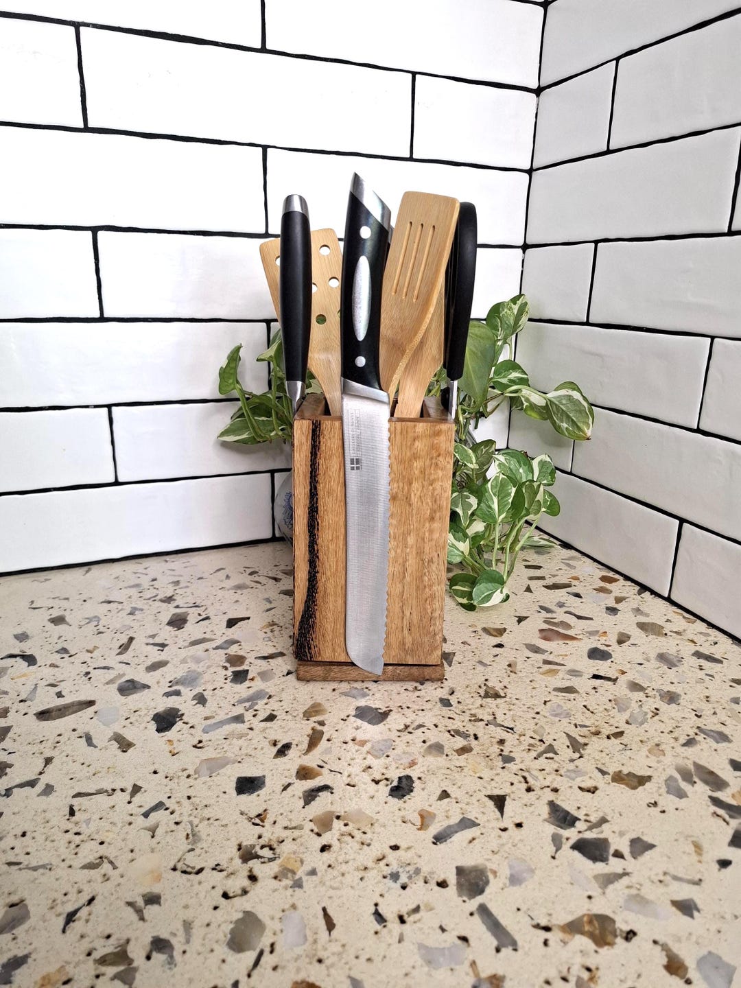 Rotating Magnetic Knife Block, Utensil Holder, Handmade Freestanding ...
