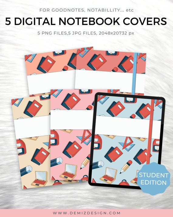 Student Notebook Covers Digital Download Goodnotes - Etsy