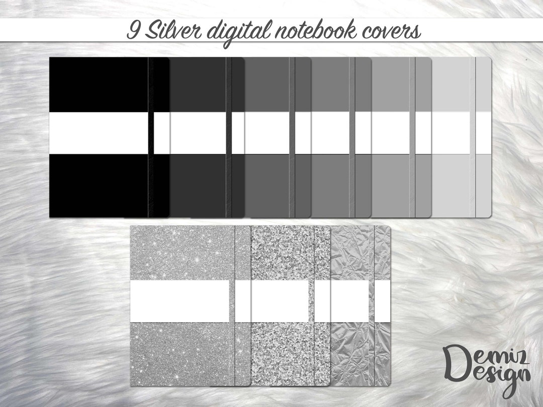 Silver Notebook Covers Digital Download Goodnotes Notebook Covers ...