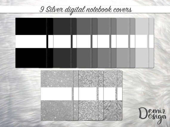 Silver Notebook Covers Digital Download Goodnotes Notebook - Etsy