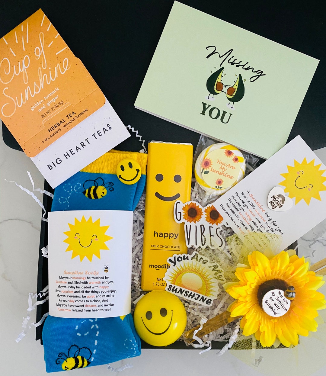 Missing You/ Sunshine Gift Box/sending You Sunshine/sunflower - Etsy