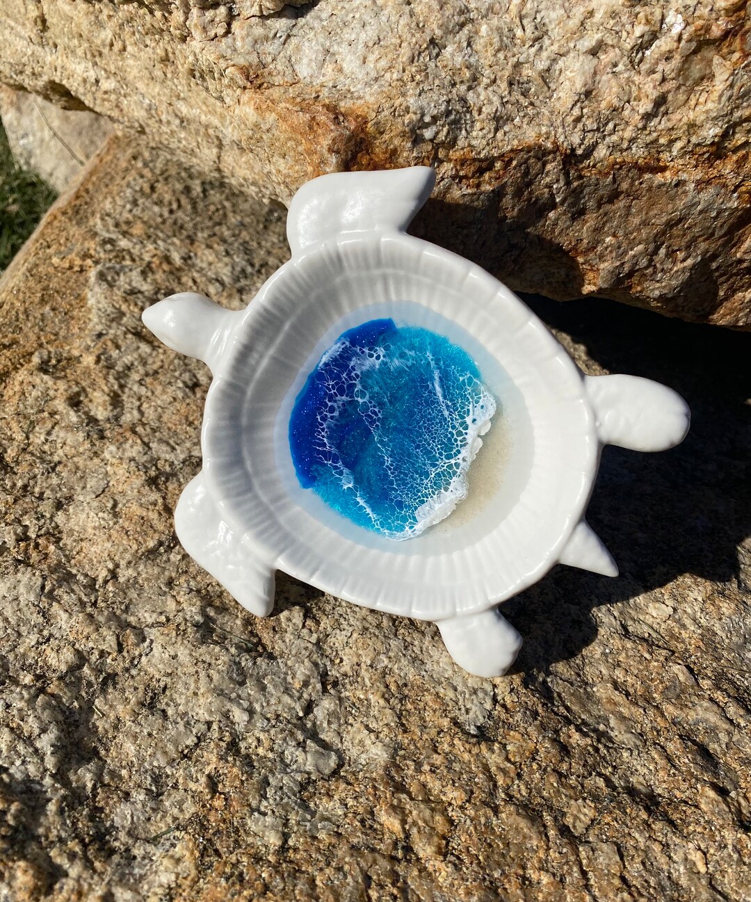 Sea Turtle Ceramic Dish, Sea Turtle Ocean Resin Tray, Ocean Trinket ...