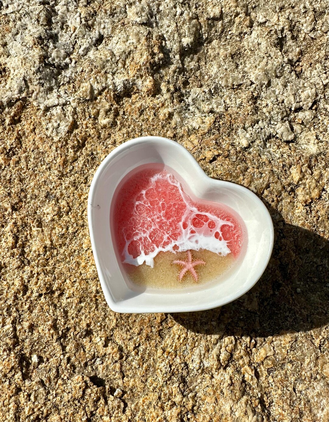 Heart Resin Trinket Tray: Ocean Waves Ring Dish - Etsy