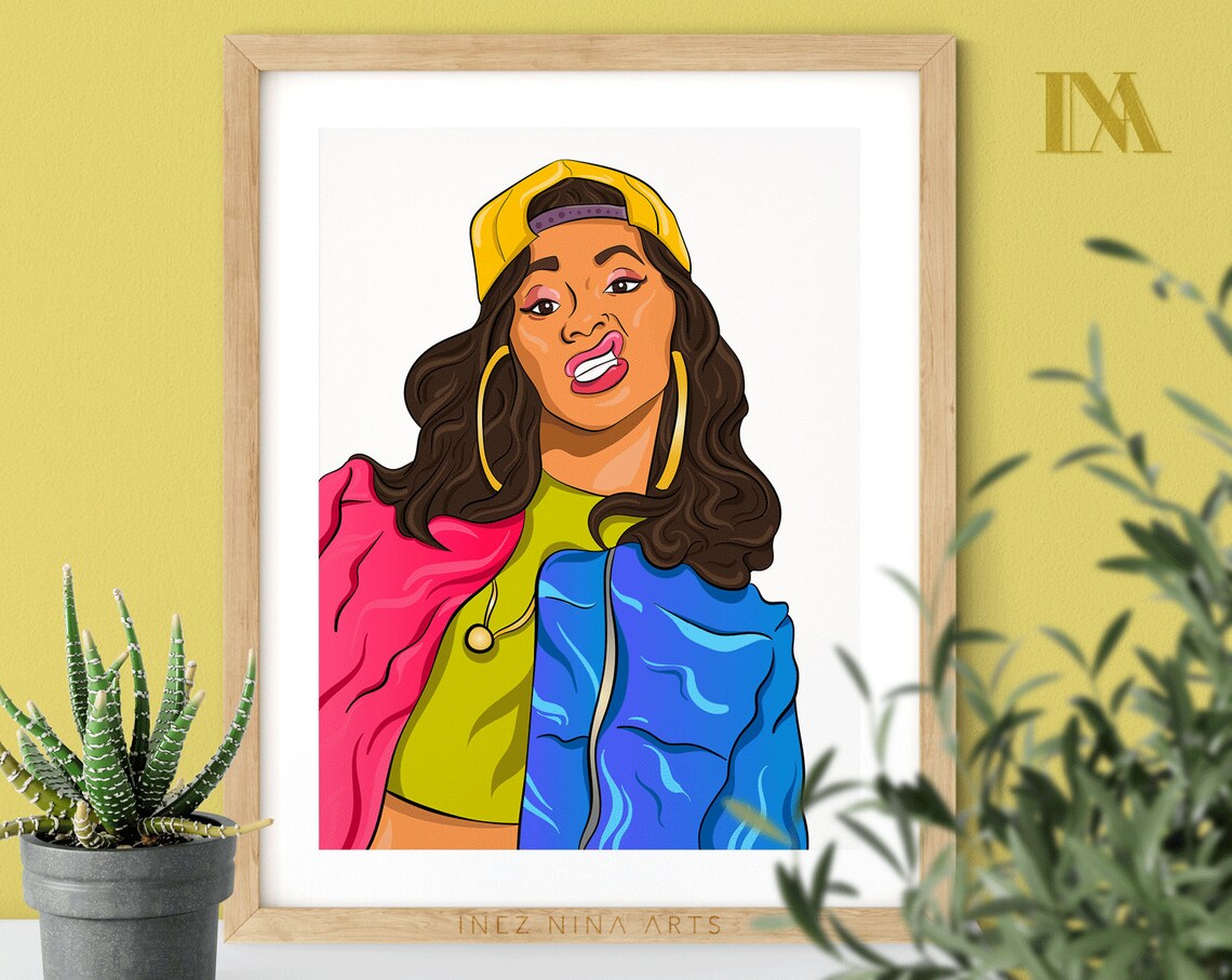 Cardi B Portrait Printable Wall Art Cartoon Home Decor - Etsy