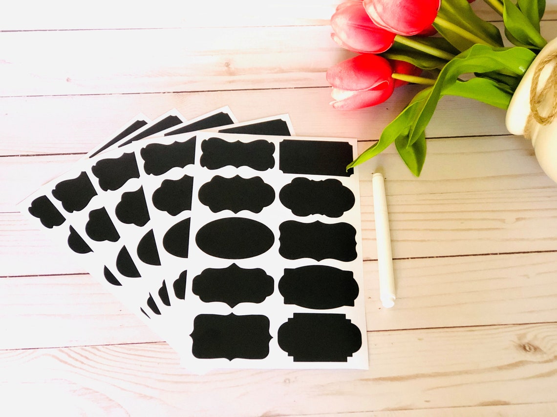 100 Label Jar Chalkboard Sticker With Erasable Chalk Marker | Etsy