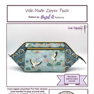 Wide Mouth Zipper Pouch PDF Pattern, PDF Project, Sewing Pattern - Etsy