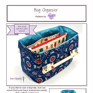 Bag Organiser PDF Pattern, Sewing Project, Sewing Pattern, Video ...