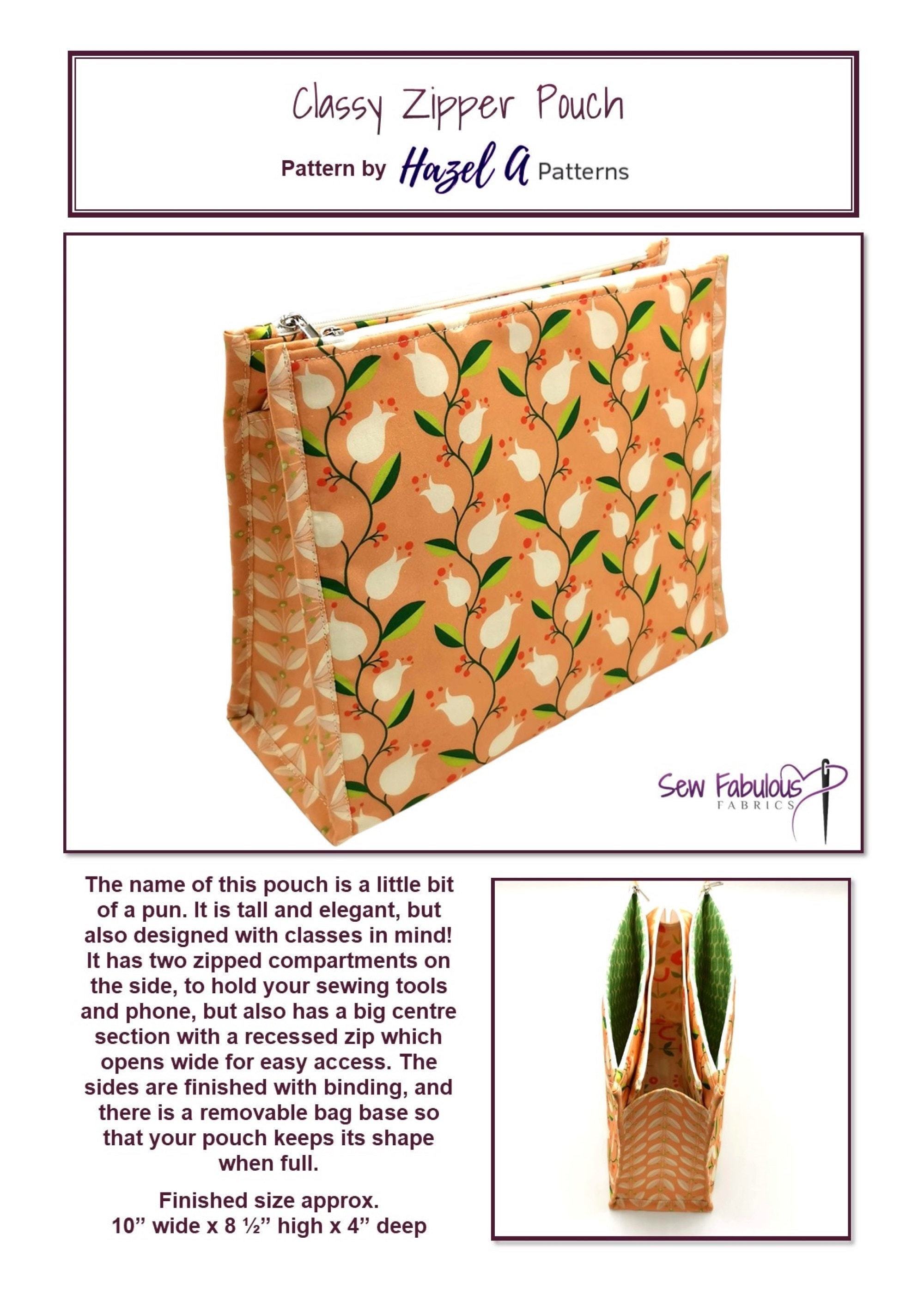 Classy Zipper Pouch PDF Pattern, Sewing Project, PDF Pattern, Sewing ...