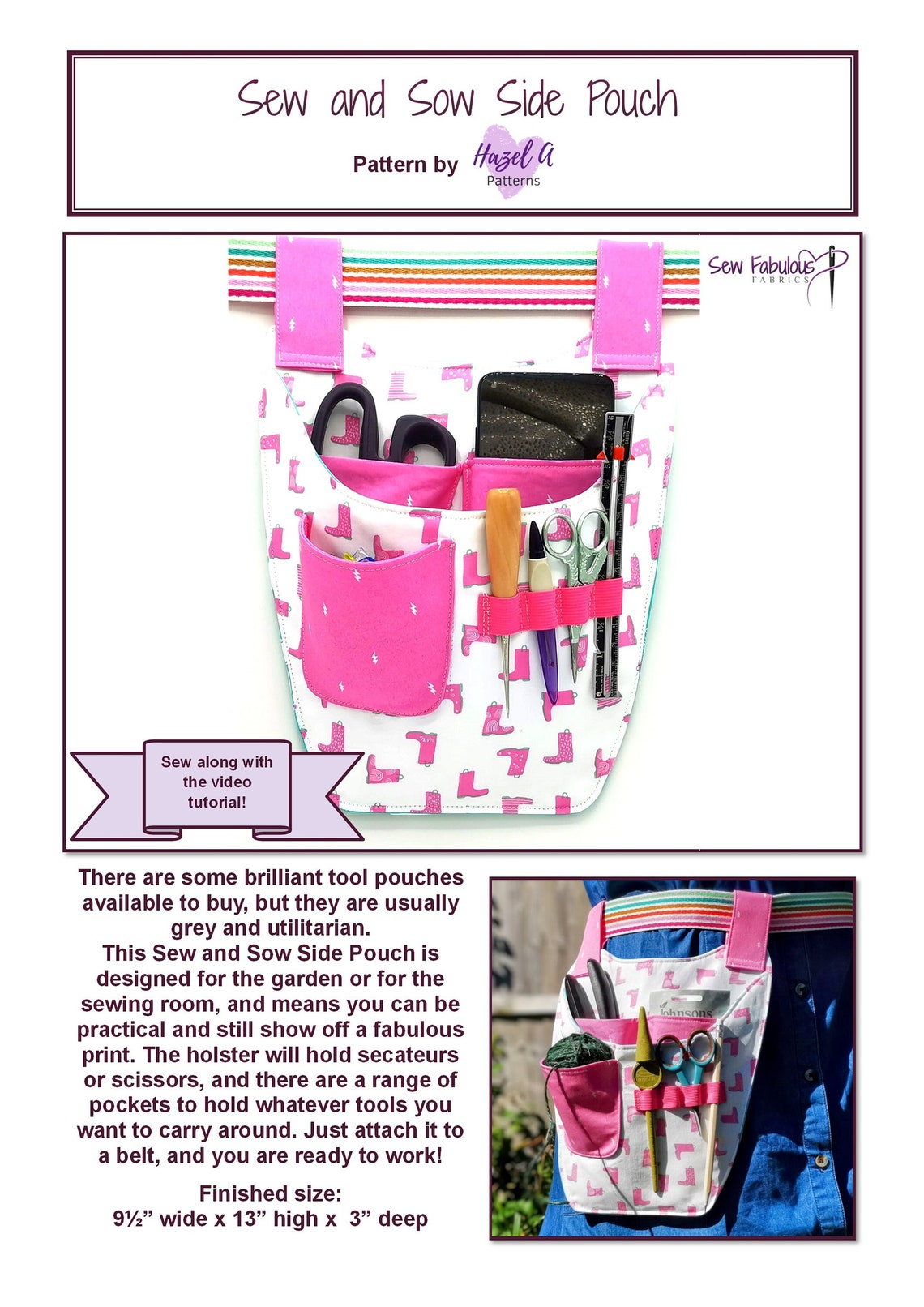 Sew and Sow Side Pouch PDF Pattern, PDF, Sewing Pattern, PDF Project - Etsy