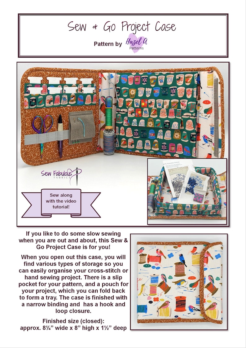 Sew & Go Project Case PDF Pattern, Sewing Organizer With Video Tutorial ...
