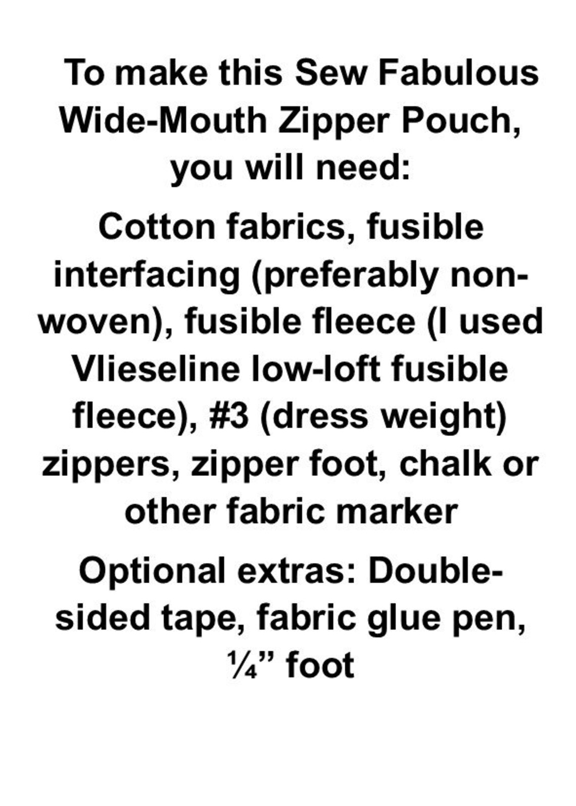 Wide Mouth Zipper Pouch PDF Pattern, PDF Project, Sewing Pattern - Etsy