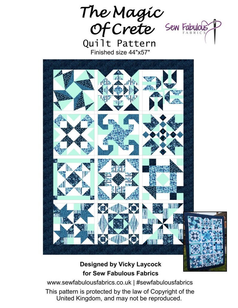 The Magic of Crete Quilt Pattern Instant PDF Download PDF - Etsy
