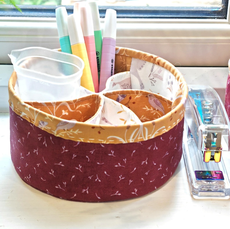 Round Organiser Basket PDF Pattern, Sewing Project, Sewing Pattern ...