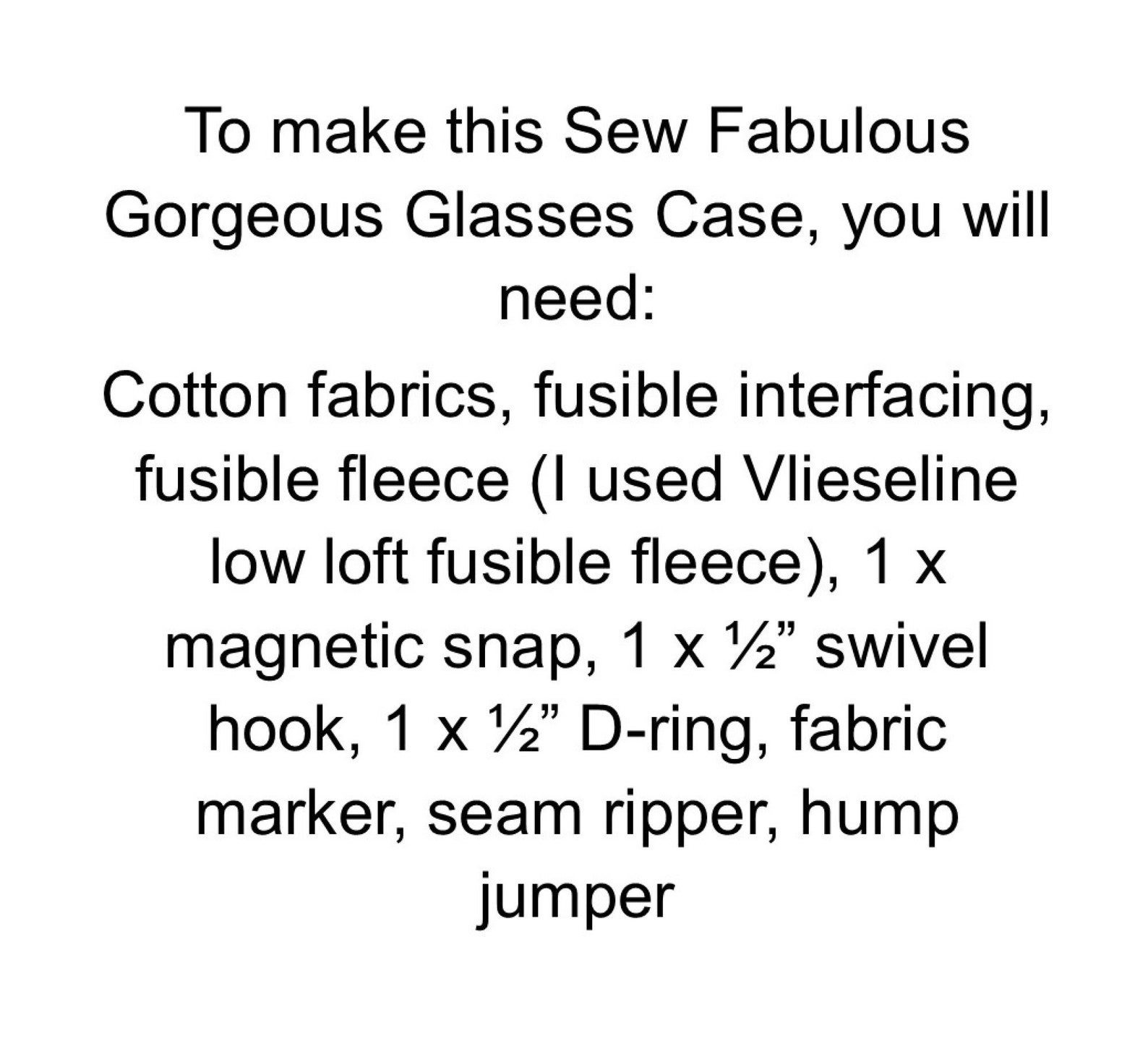 Gorgeous Glasses Case PDF Sewing Pattern, PDF Pattern, Sewing Project ...