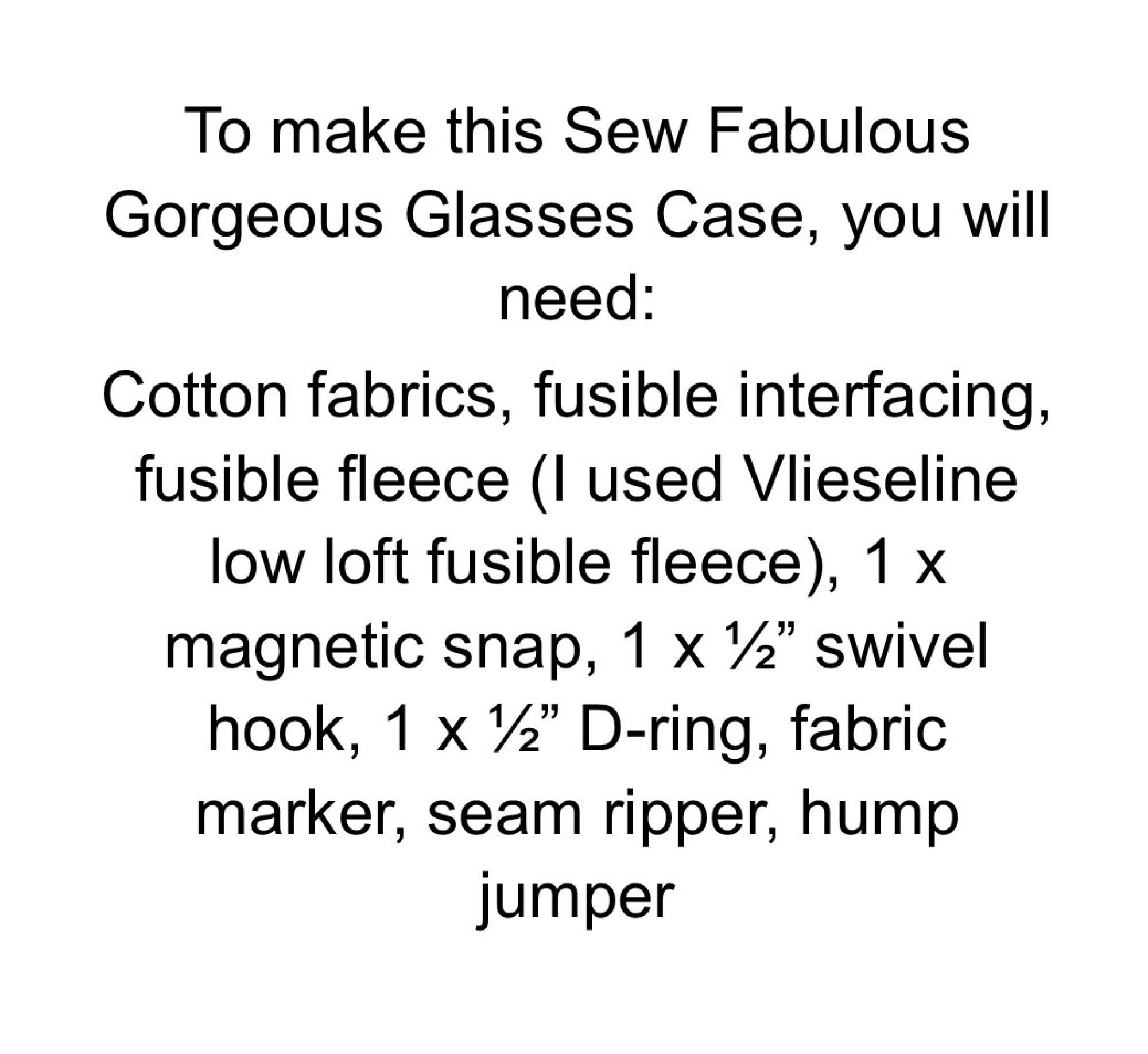 Gorgeous Glasses Case PDF Sewing Pattern, PDF Pattern, Sewing Project ...