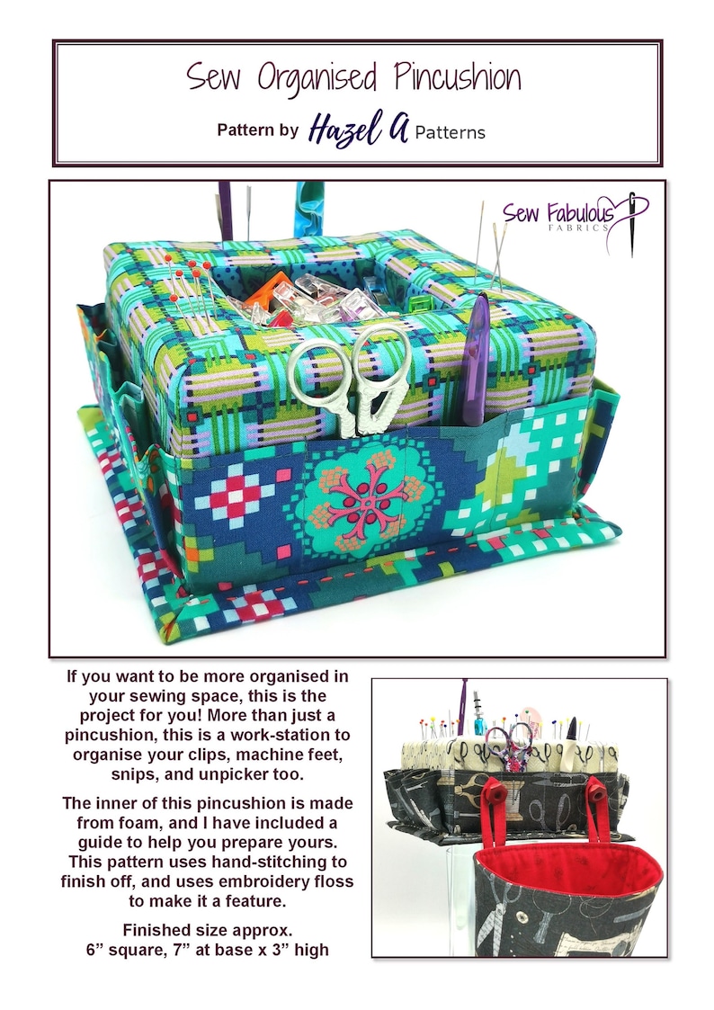 Sew Organised Pincushion PDF Pattern, Sewing Project, PDF Pattern ...