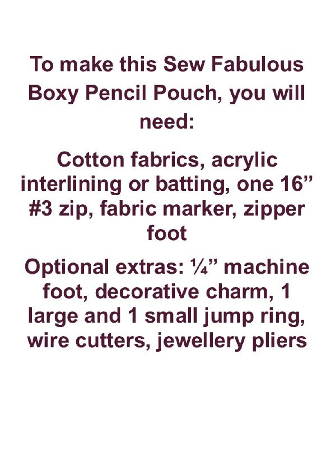 Boxy Pencil Pouch PDF Pattern, PDF Pattern, Sewing Project - Etsy