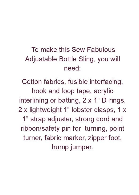 Adjustable Bottle Sling PDF Pattern, Sewing Project, PDF Pattern - Etsy