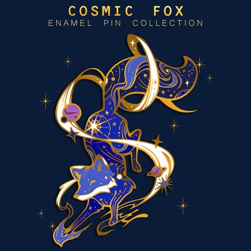 Cosmic Fox Pin - Etsy