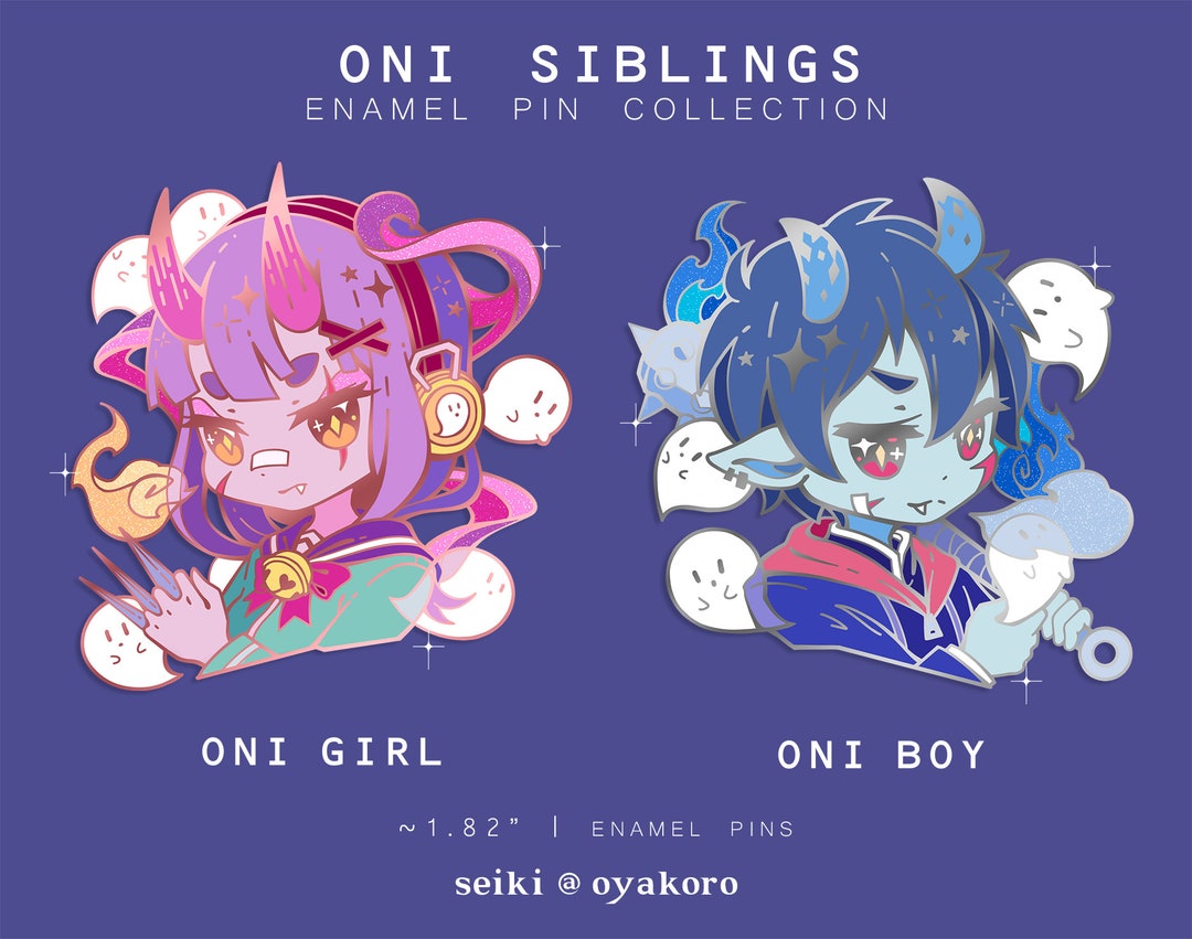 Oni Sibling Pins - Etsy