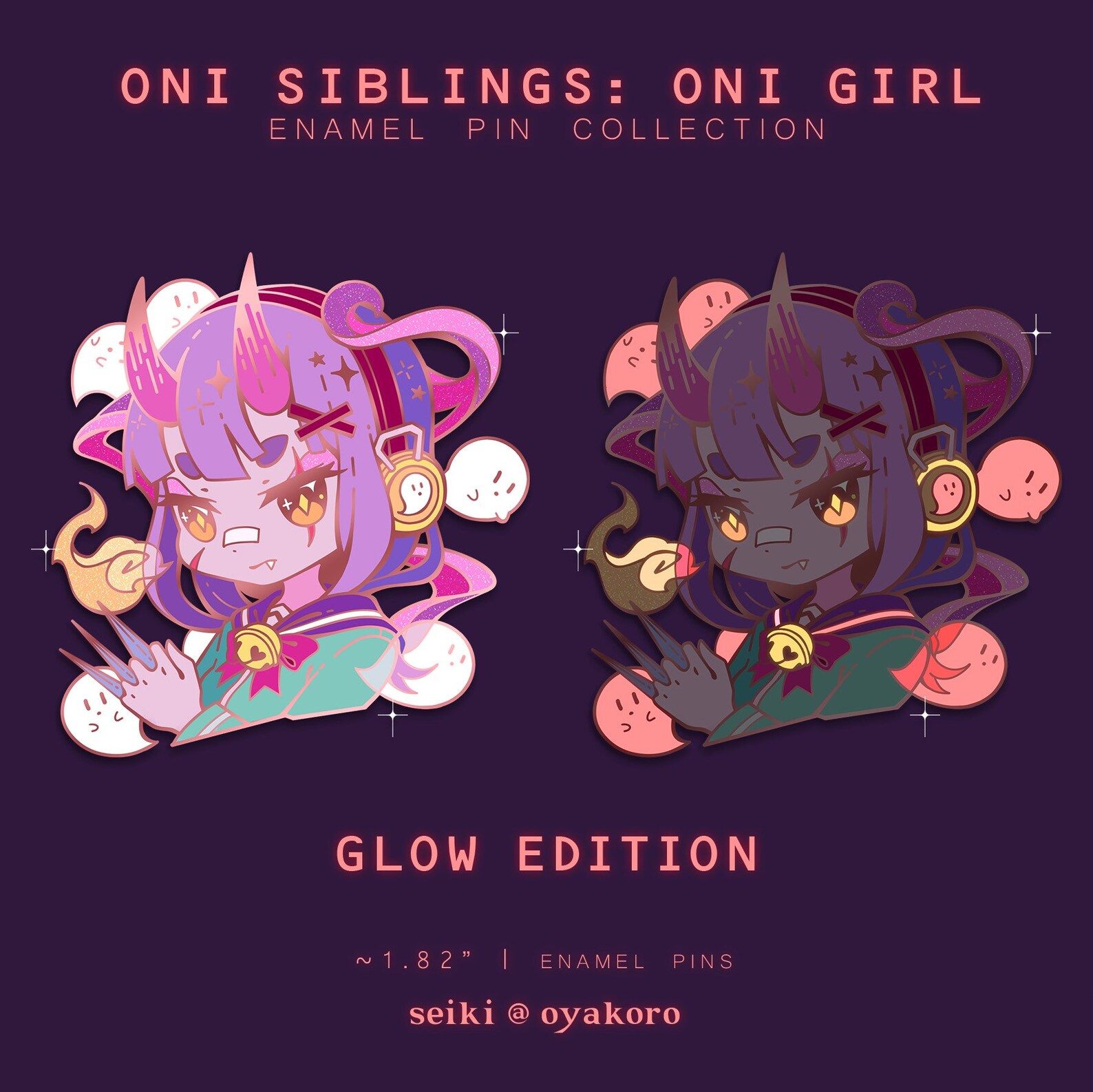 Oni Sibling Pins - Etsy