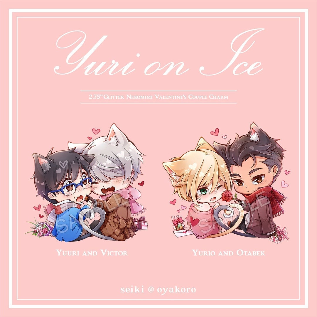 YOI | Valentine's Nekomimi 2.75" Double-sided Glitter Acrylic Charm - Etsy